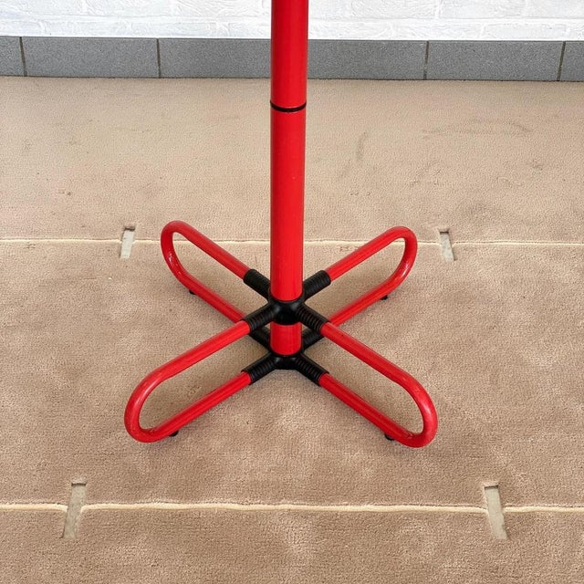 Vintage Red Metal Coat Rack, 1980s | Chairish