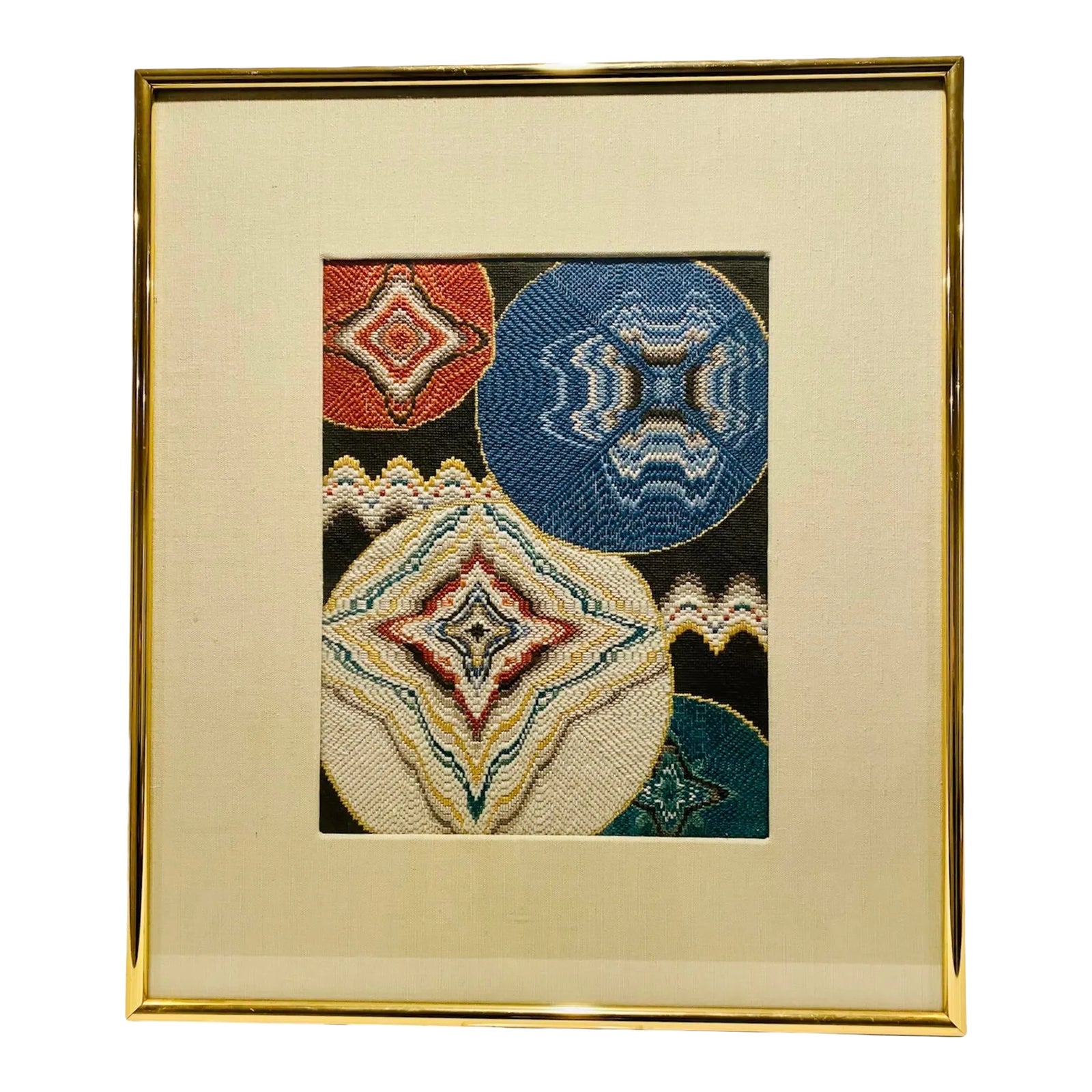 1981 Geometric Abstraction Fiber Art Titled ‘Baubleloo’ by Mary Kathryn ...