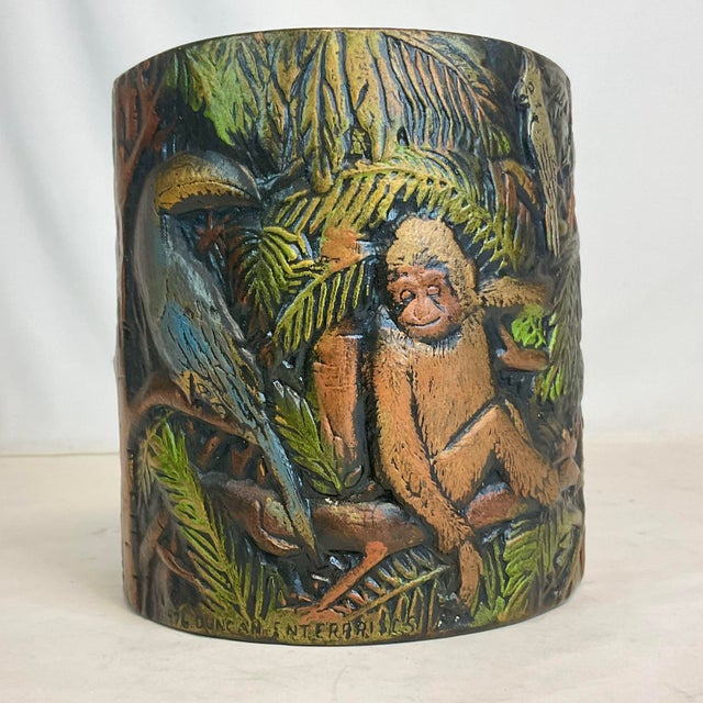 1980s Vintage Safari Coastal Boho Chic Bas-Relief Ceramic Planter ...