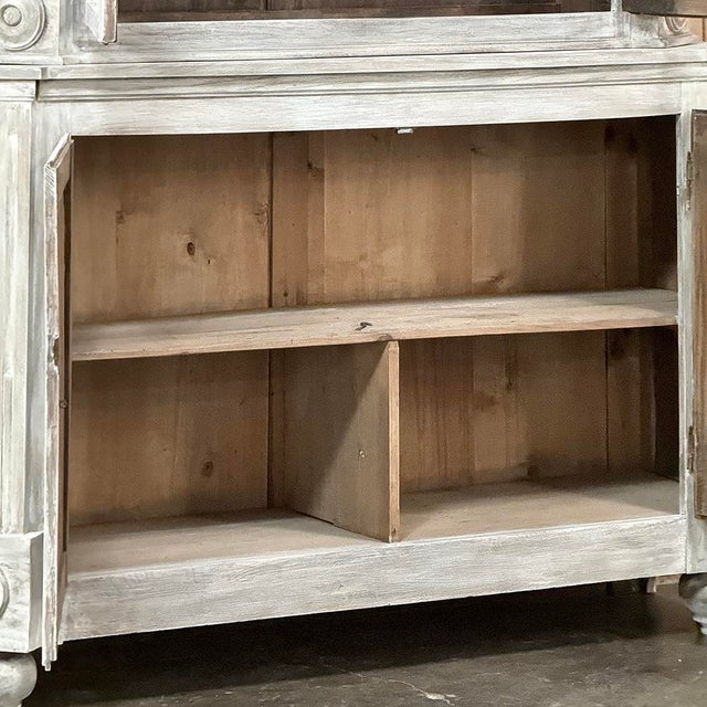 19th Century French Louis XIII Whitewashed Oak Bookcase Chairish