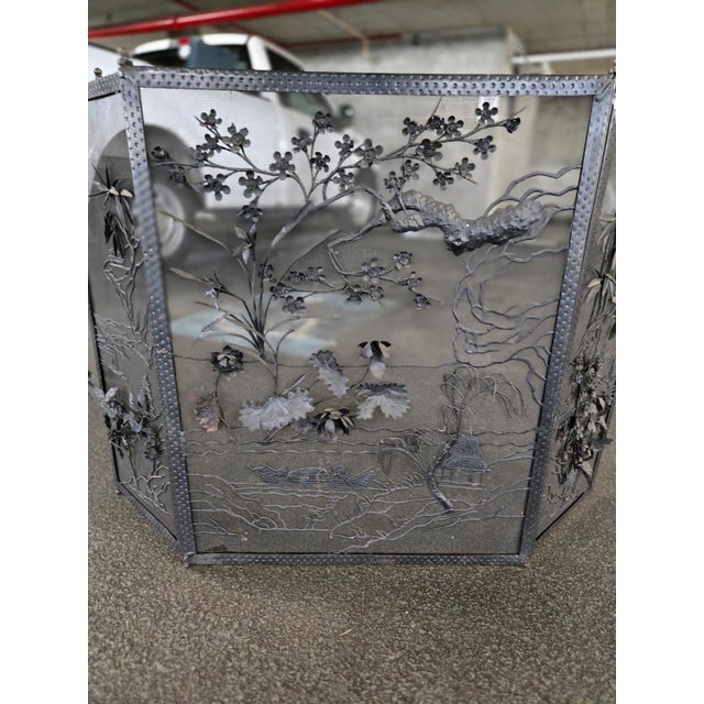1920"s Wrought Iron Japanese Wrought IronFirescreen | Chairish