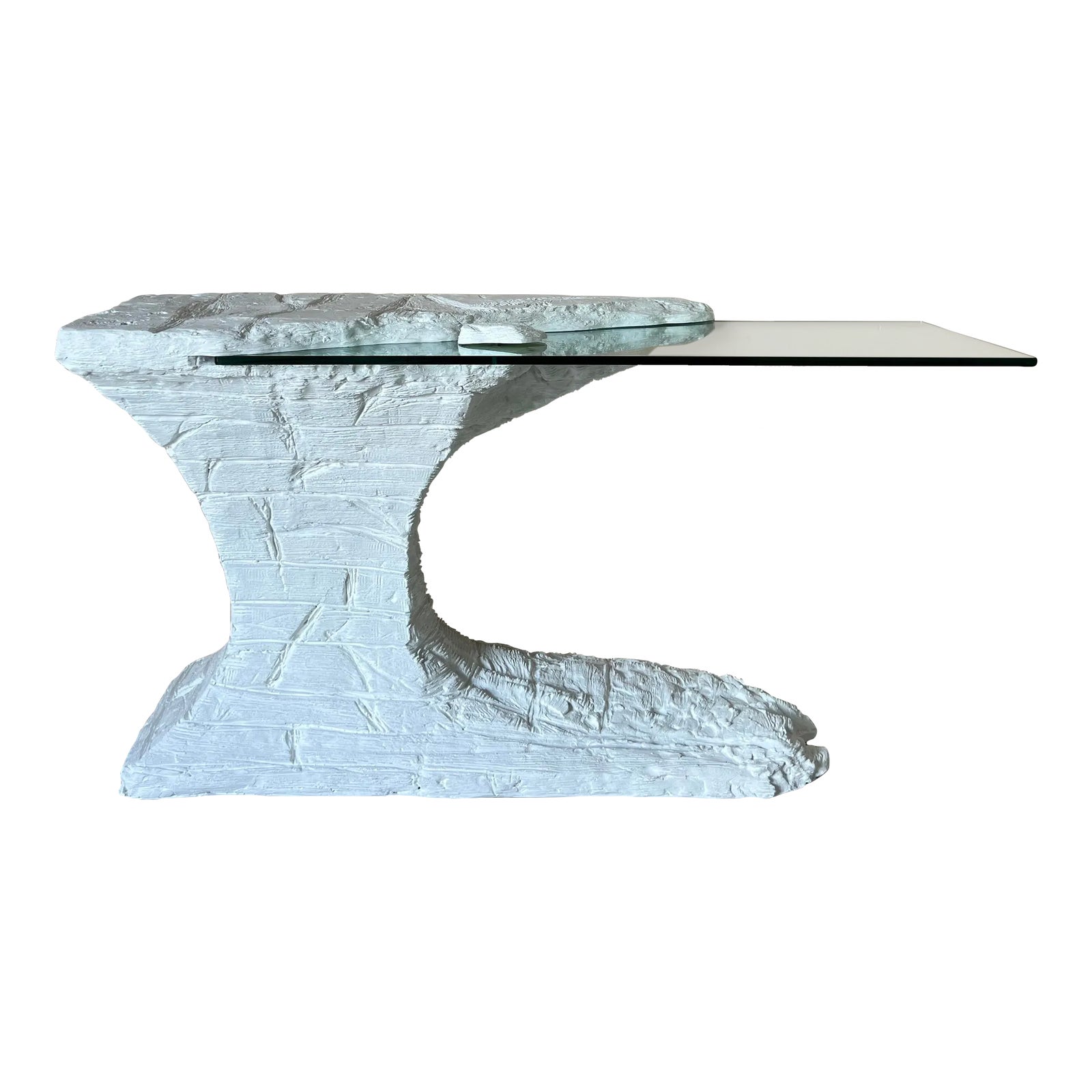 Hollywood Regency Sirmos - Style Sculptural Faux Rock Console Table ...