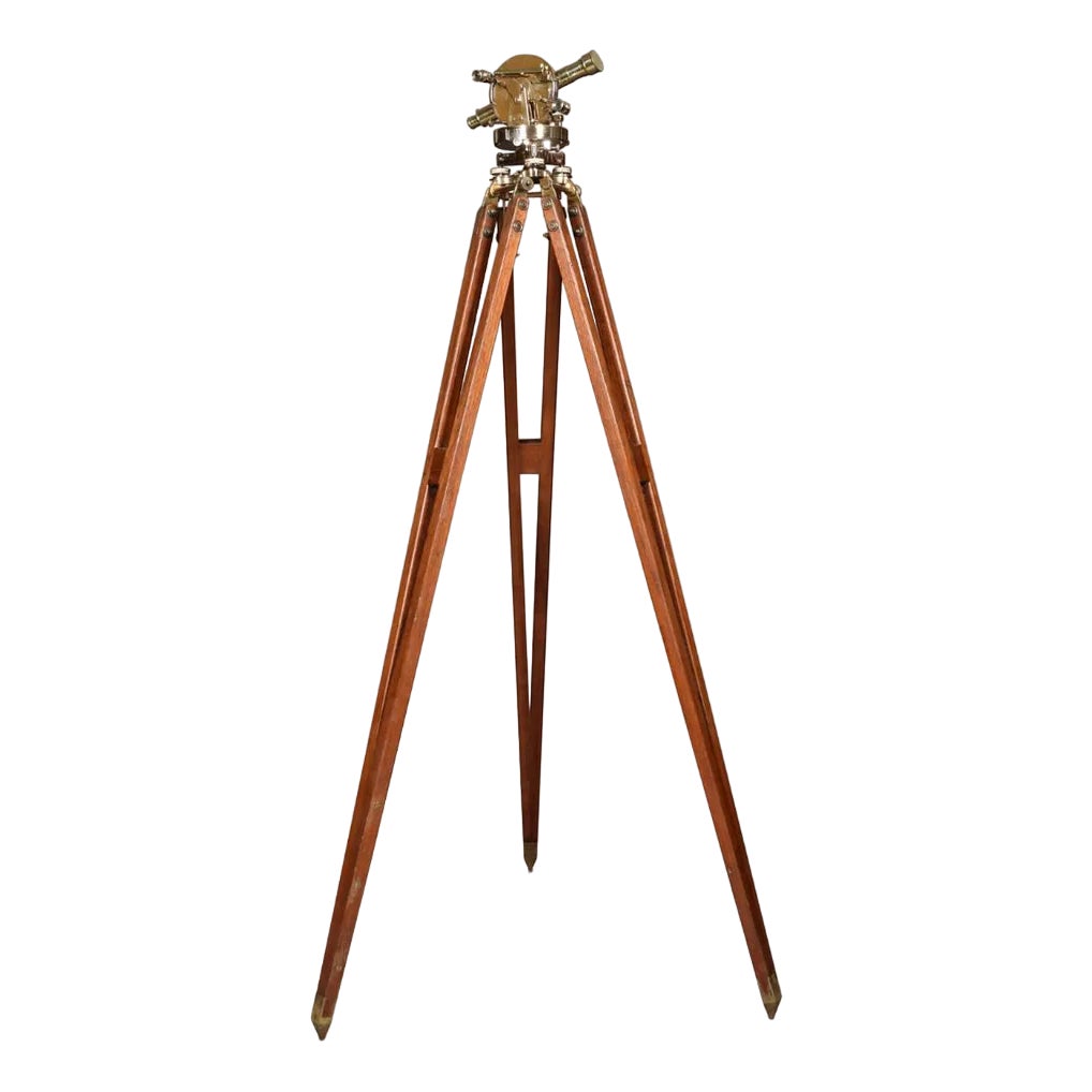 Theodolite on Tripod Base with Brass and Gunmetal Steel by Negretti ...