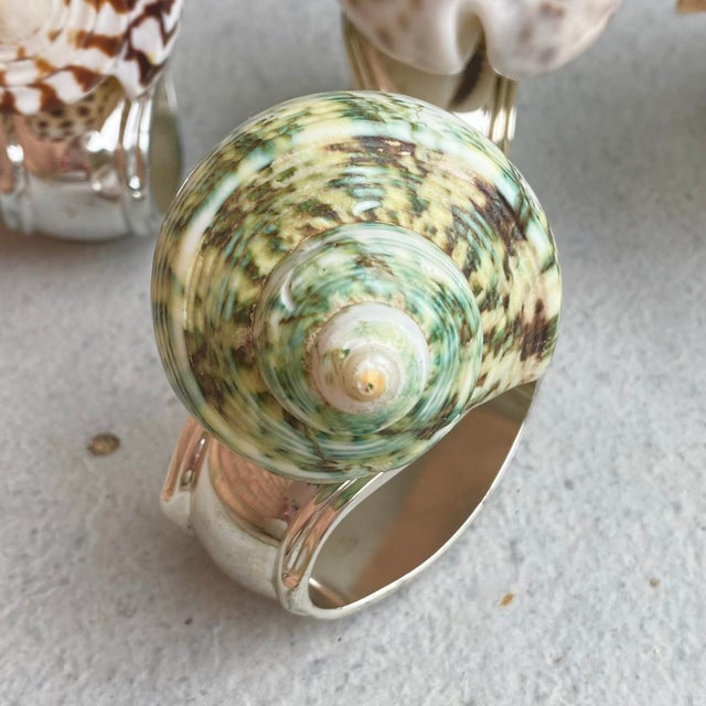 Vintage Hans Turnwald Seashell Napkin Rings - Set of 4 | Chairish