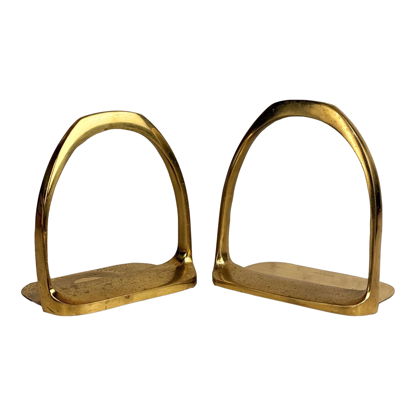 Vintage Equestrian 1970's Brass Horse Stirrup Library Bookends - A Pair ...