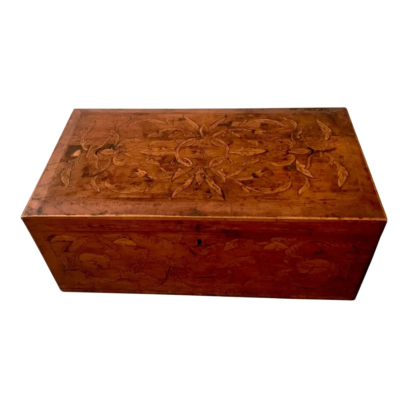 Antique Handmade Wooden Trunk | Chairish