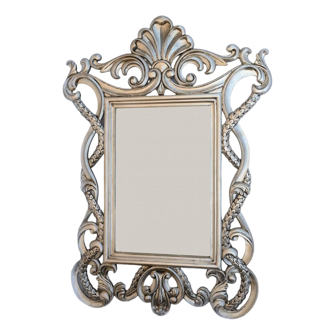 Italian Rococo Gilt Mirror Silver Glass | Chairish