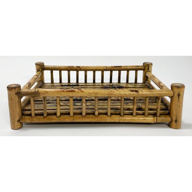 Vintage Scorched Split Reed Rattan Tray | Chairish