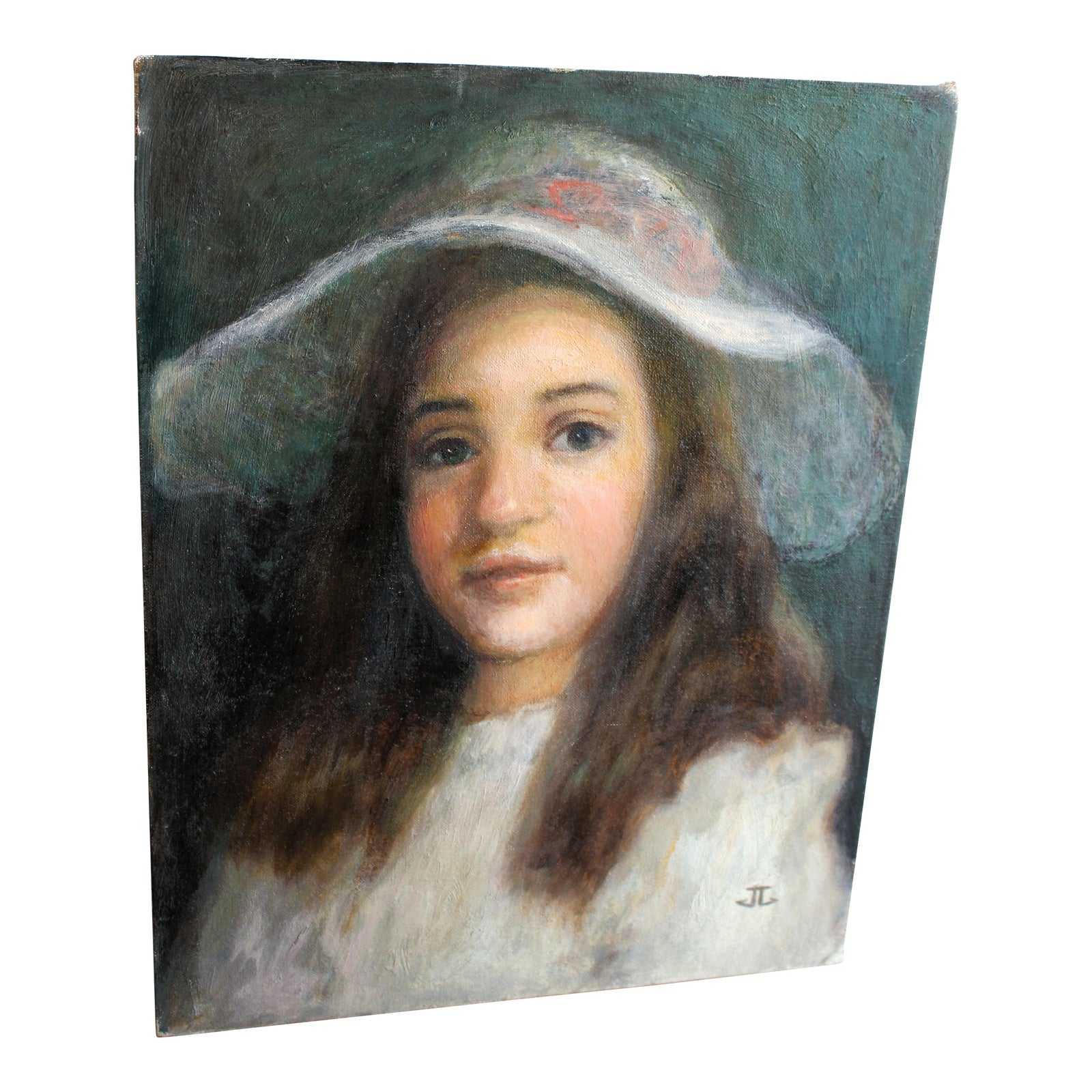 Signed Portrait Female Study/Oil on Canvas Board | Chairish