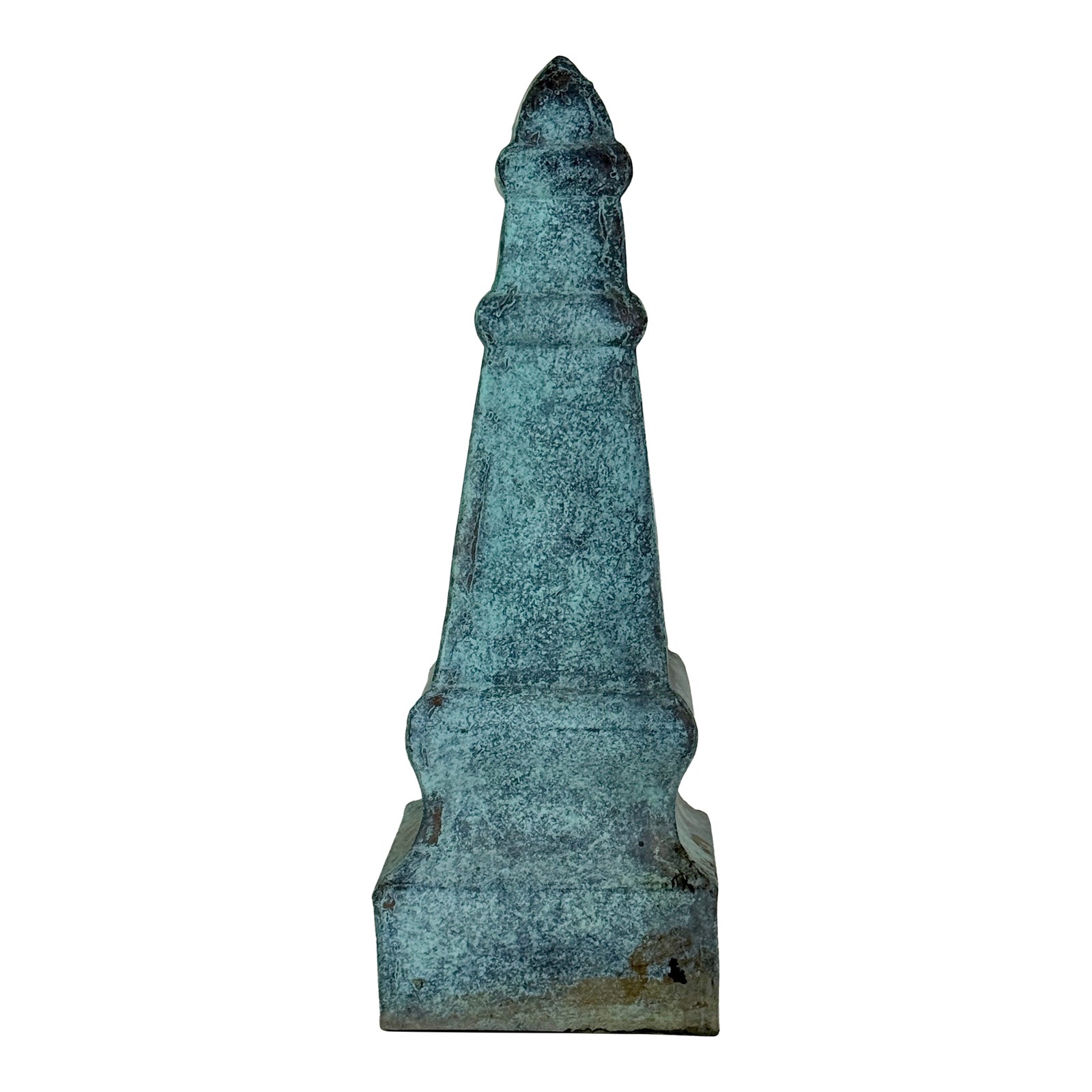 Salvaged Vintage Metal Obelisk in Baby Blue Color, Counter Decor | Chairish