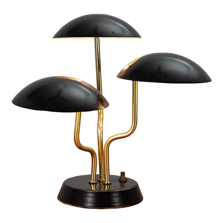 Black Three Shade Lamp by Gino Sarfatti | Chairish
