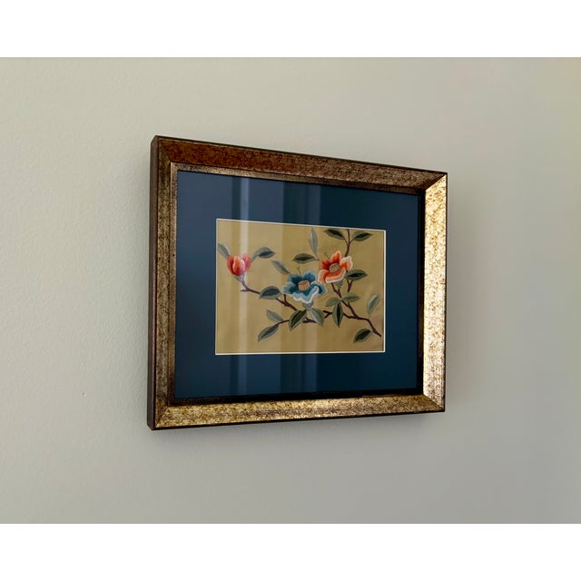 1980s Vintage Chinese Silk Embroidered Wall Art, Framed | Chairish