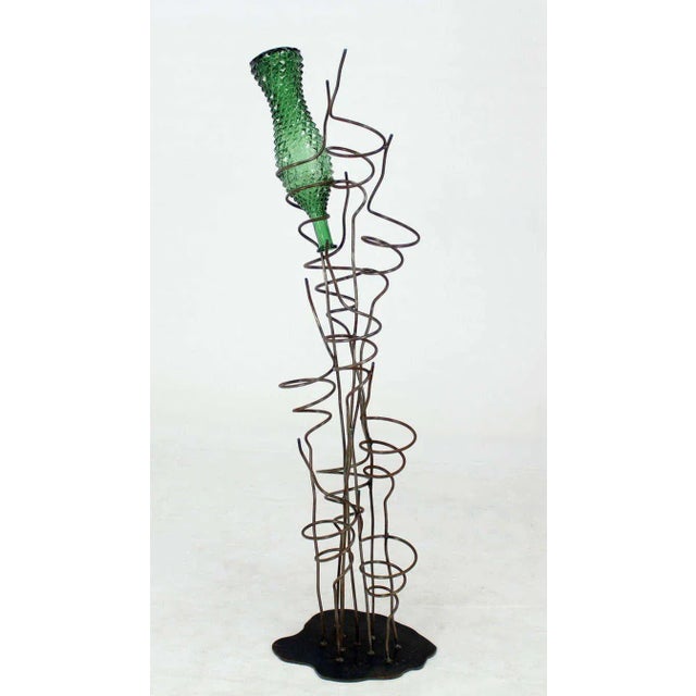 1990s Vintage Wrought Iron Sculptural Tree Wine Rack | Chairish