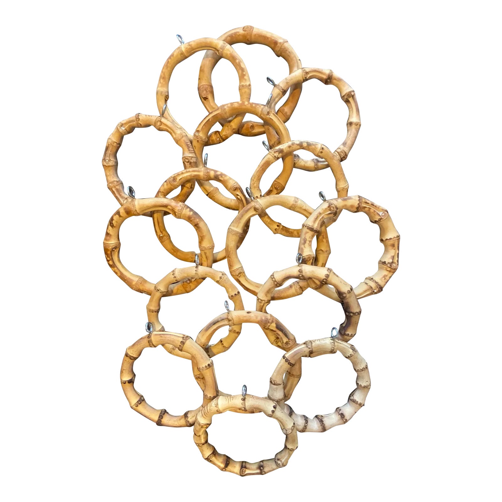 Vintage Bamboo Drapery Rings - Set of 16 | Chairish