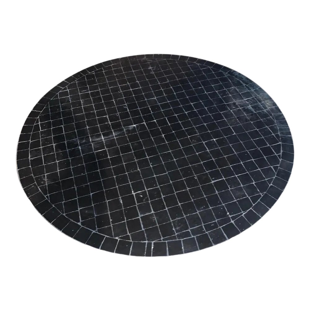 Moroccan Ceramic Tile Round Table Top | Chairish