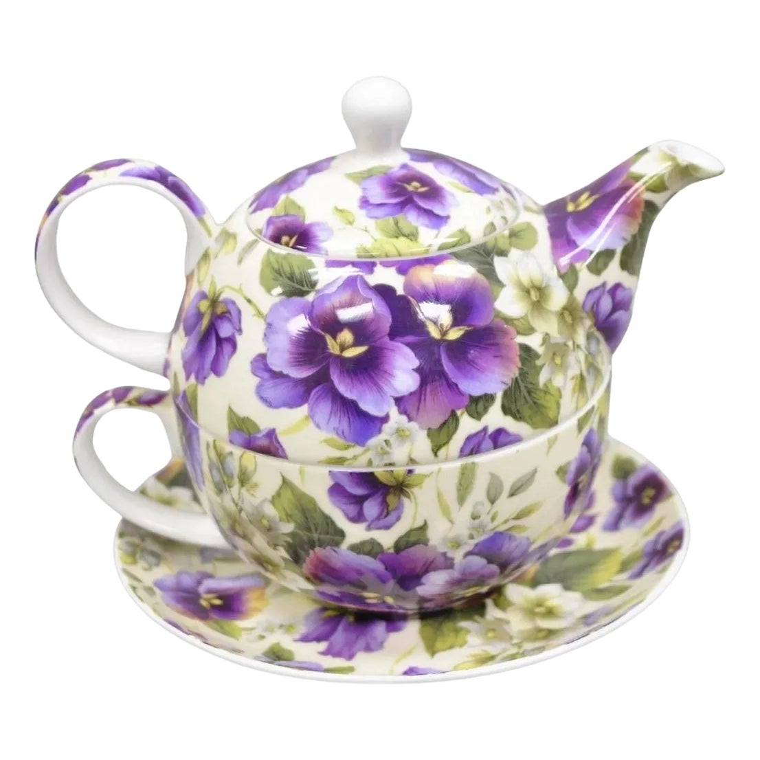 Vintage Maxwell & Williams “Cream Pansy” Tea Set With Teapot, Teacup ...