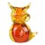 Vintage Seguso Murano Sommerso Red Yellow Orange Italian Art Glass Owl ...