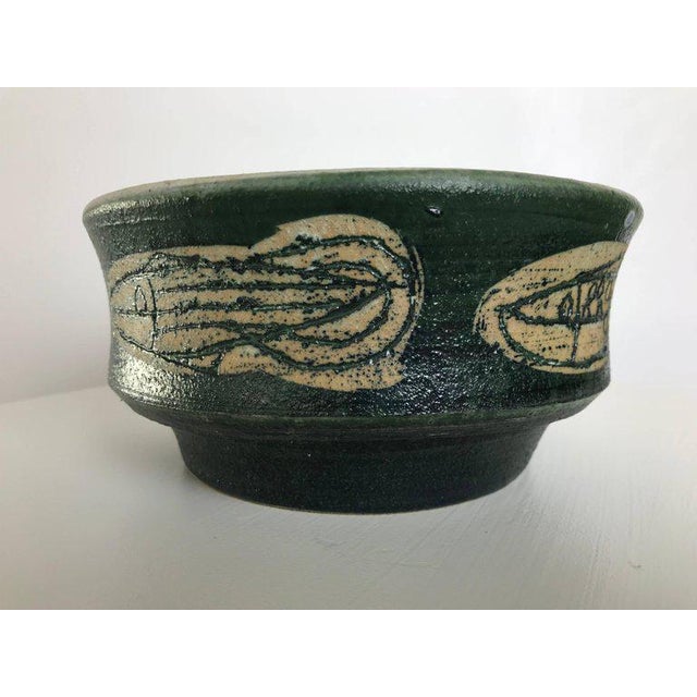 Modernist Neolithic Fish Studio Ceramic Bowl by Listed Artist Frank ...