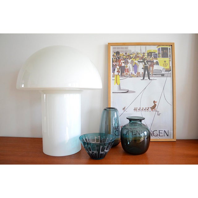 Lido Mushroom Lamp in Opaline Glass from Peill & Putzler, 1970s | Chairish