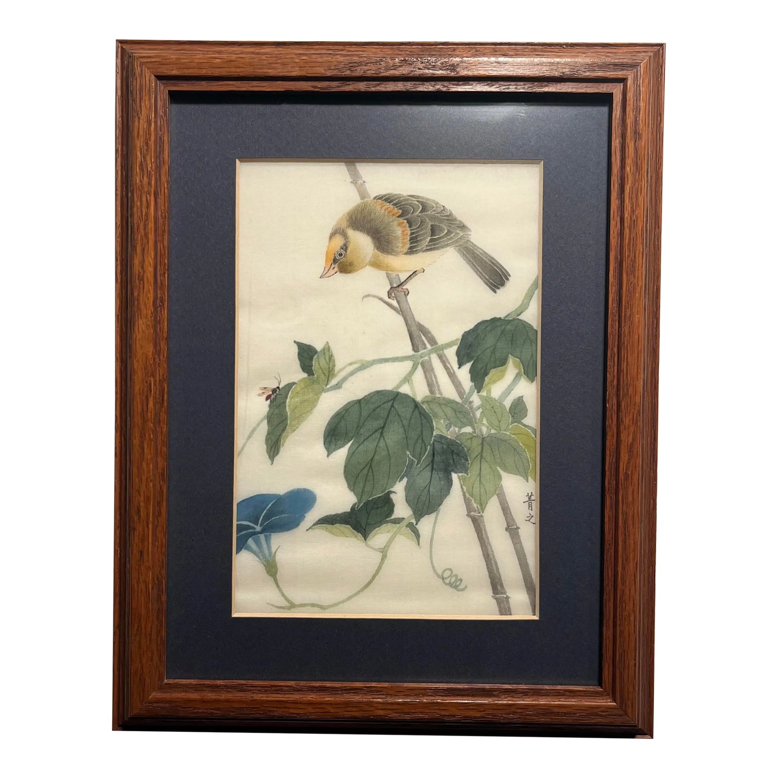 1950s Vintage Chinese Watercolor Painting on Silk by the Artist Chin ...