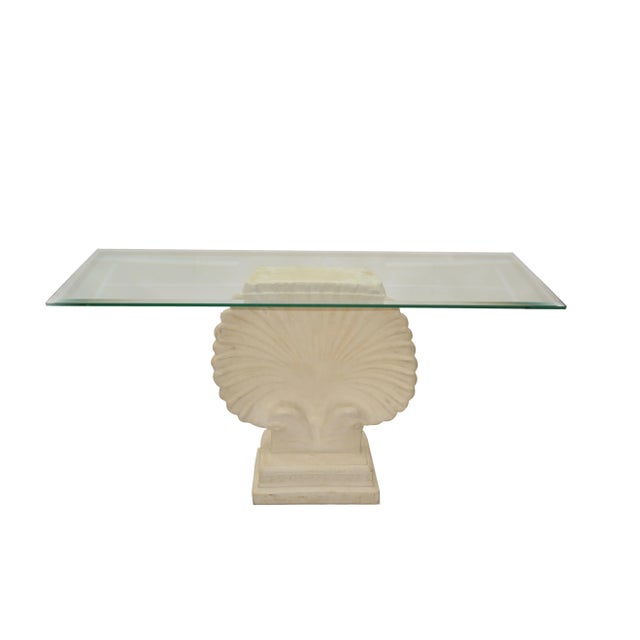 1 of 2 Mid-Century Modern Nautical Hand-Carved Concrete Sea Shell ...