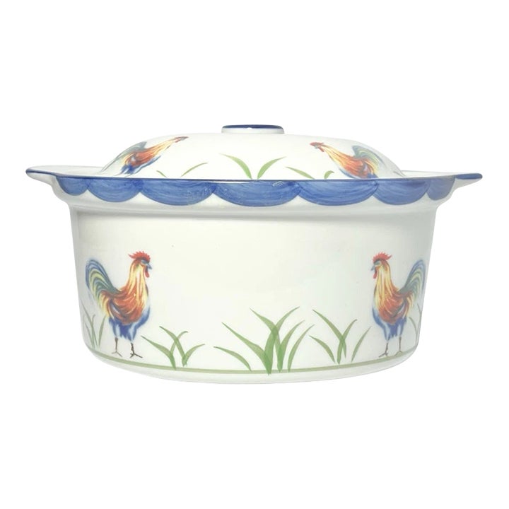 Bia Cordon Bleu, Blanc De Table “Rooster” Round Baking Casserole Dish ...