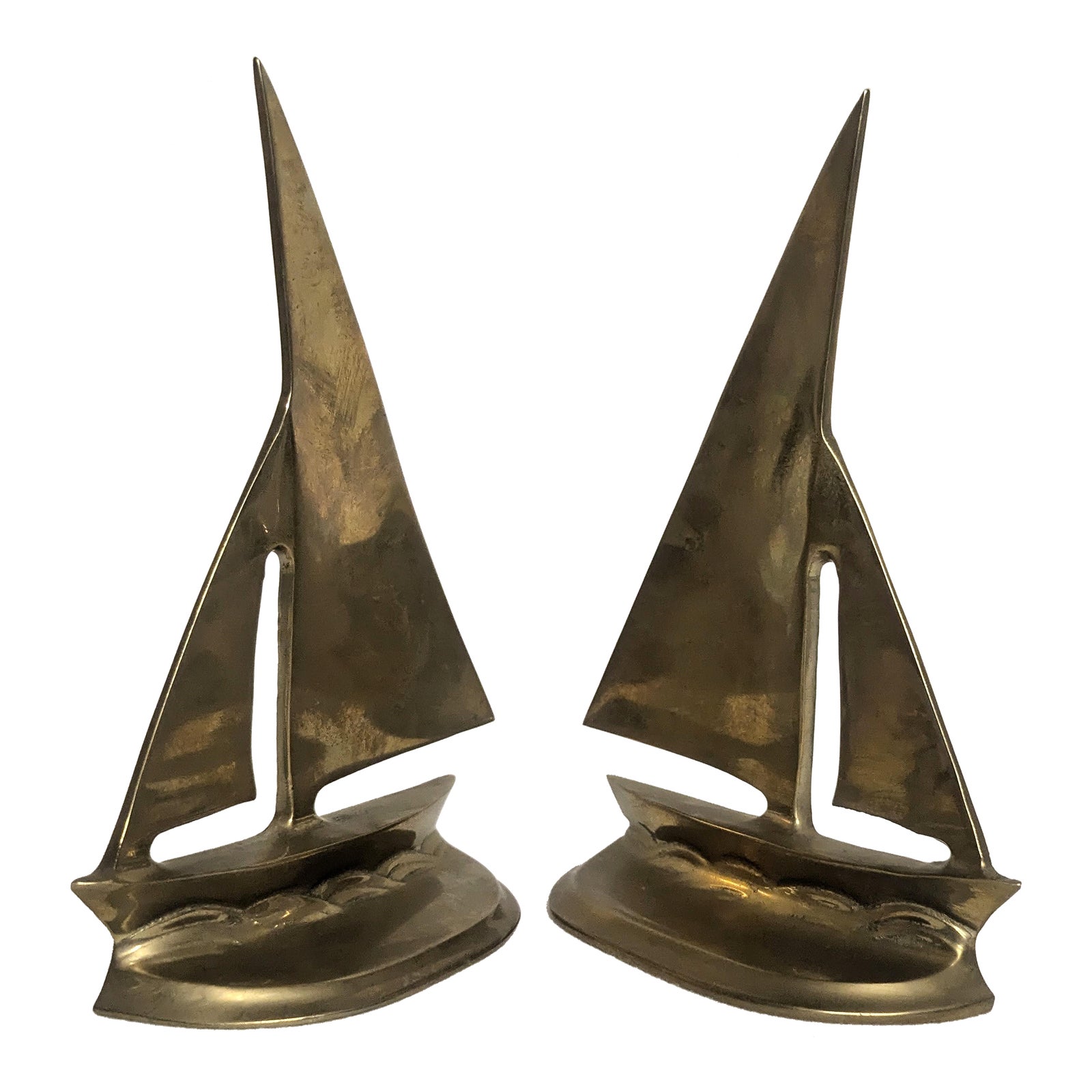 Brass Sailboat Bookends - a Pair | Chairish