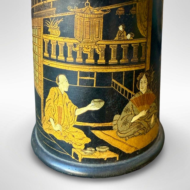 Antique Chinese Papier-Mâché Black Lacquer Box | Chairish