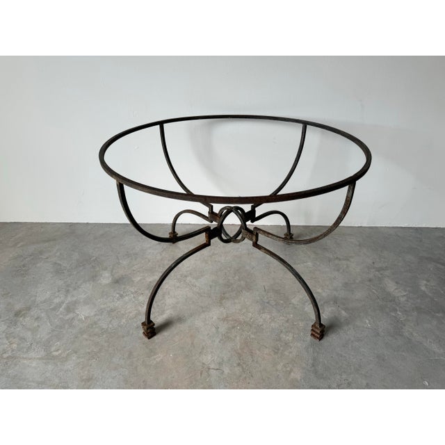 Postmodern Wrought Iron Geometric Outdoor Dining Table Base | Chairish