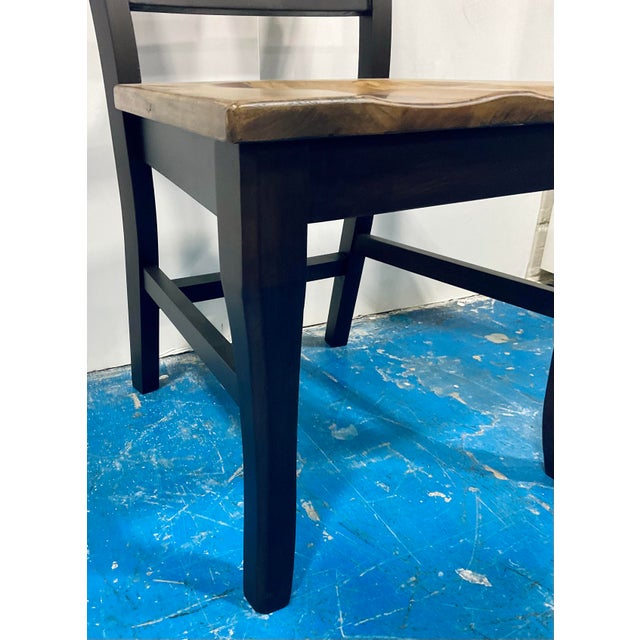 Modern Splat Back Wood Dining Side Chairs Set of 4 | Chairish