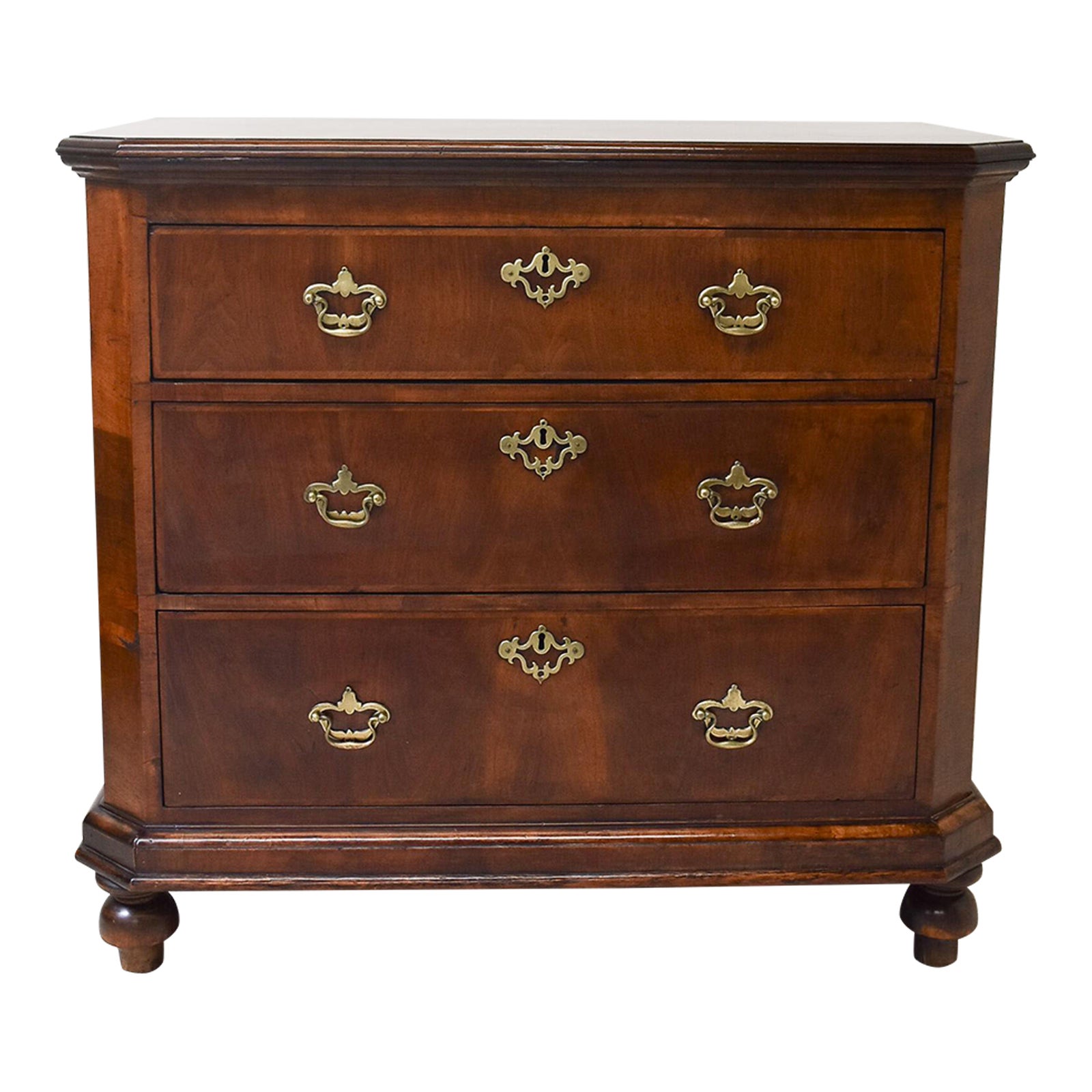 18th Century English Walnut and Oak 3 Drawer Commode | Chairish