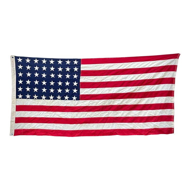 Vintage 48 Star American Navel Flag Wool | Chairish
