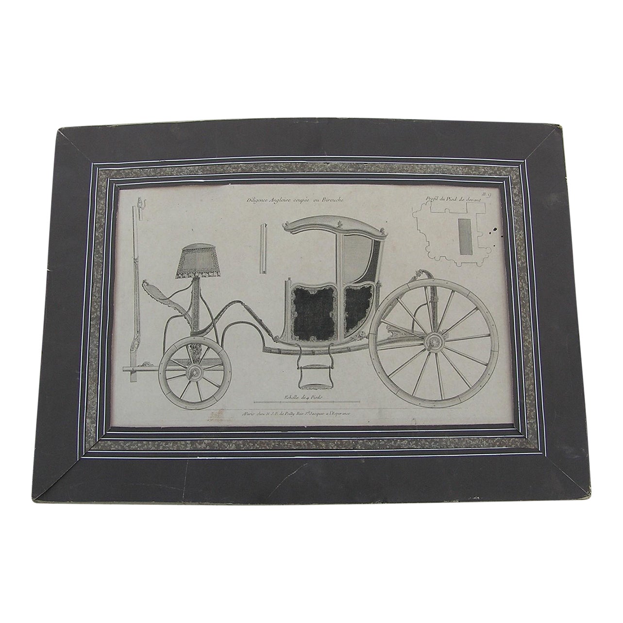 18th French Baroque Engraving Horse Carriage, Jacques l'Esperance Co ...