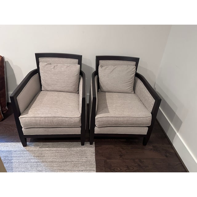 Pair of Wood Frame Bernhardt Chairs | Chairish