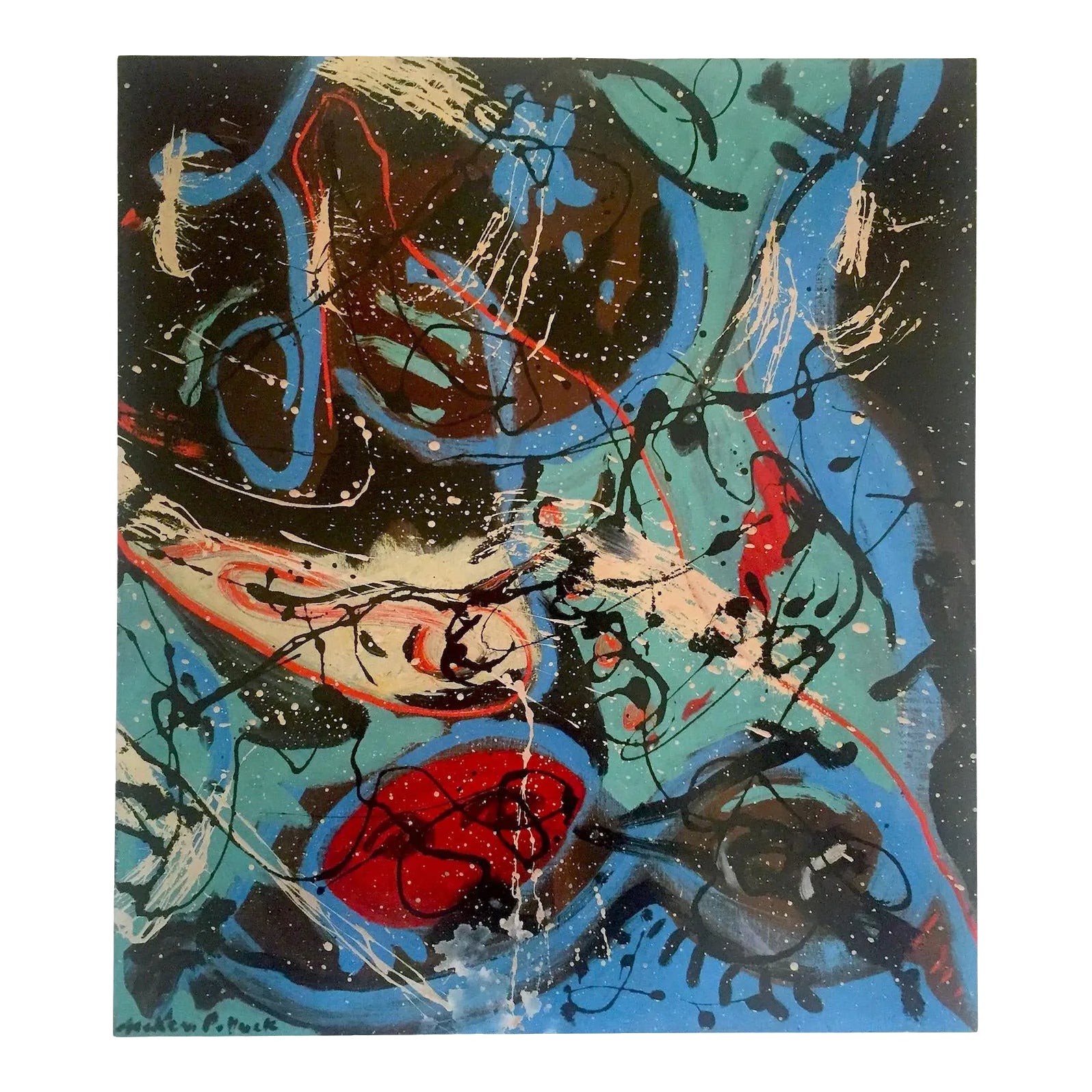 Jackson Pollock Foundation Abstract Expressionist Lithograph Print ...