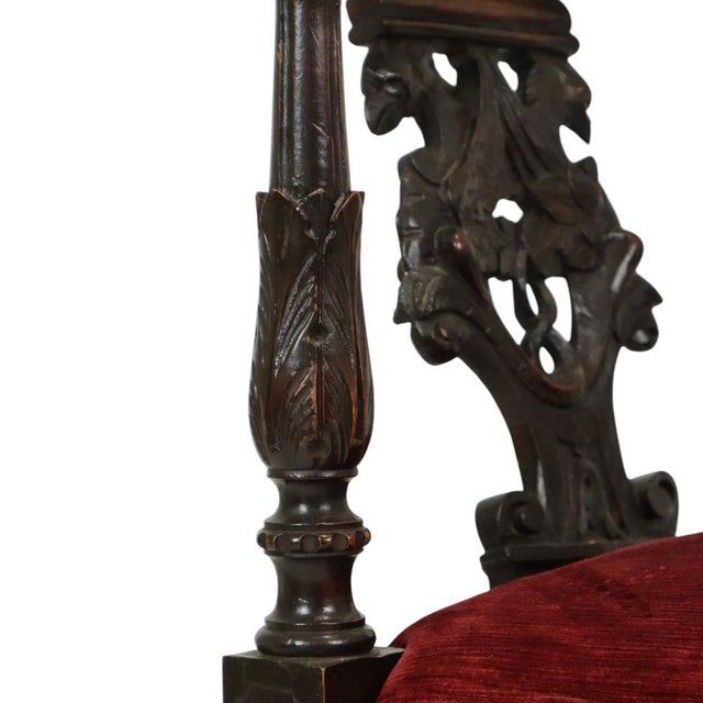 Antique Italian Oak Corner Chair, 1890s | Chairish