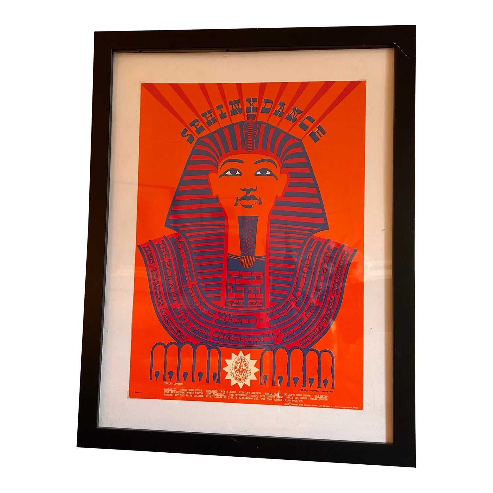 1960s Victor Moscoso Sphinx Dance Poster, Framed | Chairish