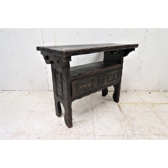 Antique Gothic French Heavily Carved Small Monks Bench | Chairish