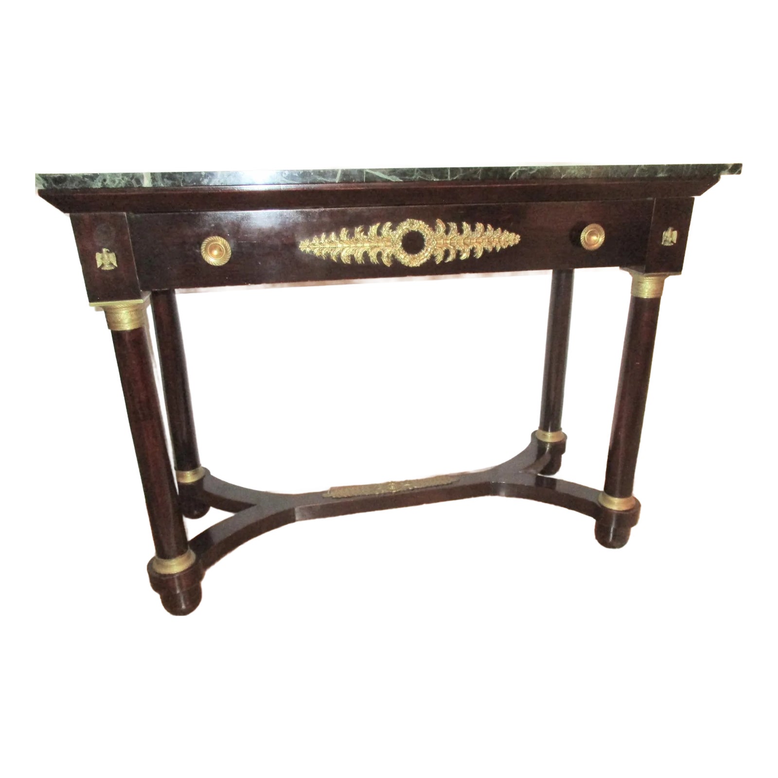 French Empire Style Marble Top Writing Desk | Chairish