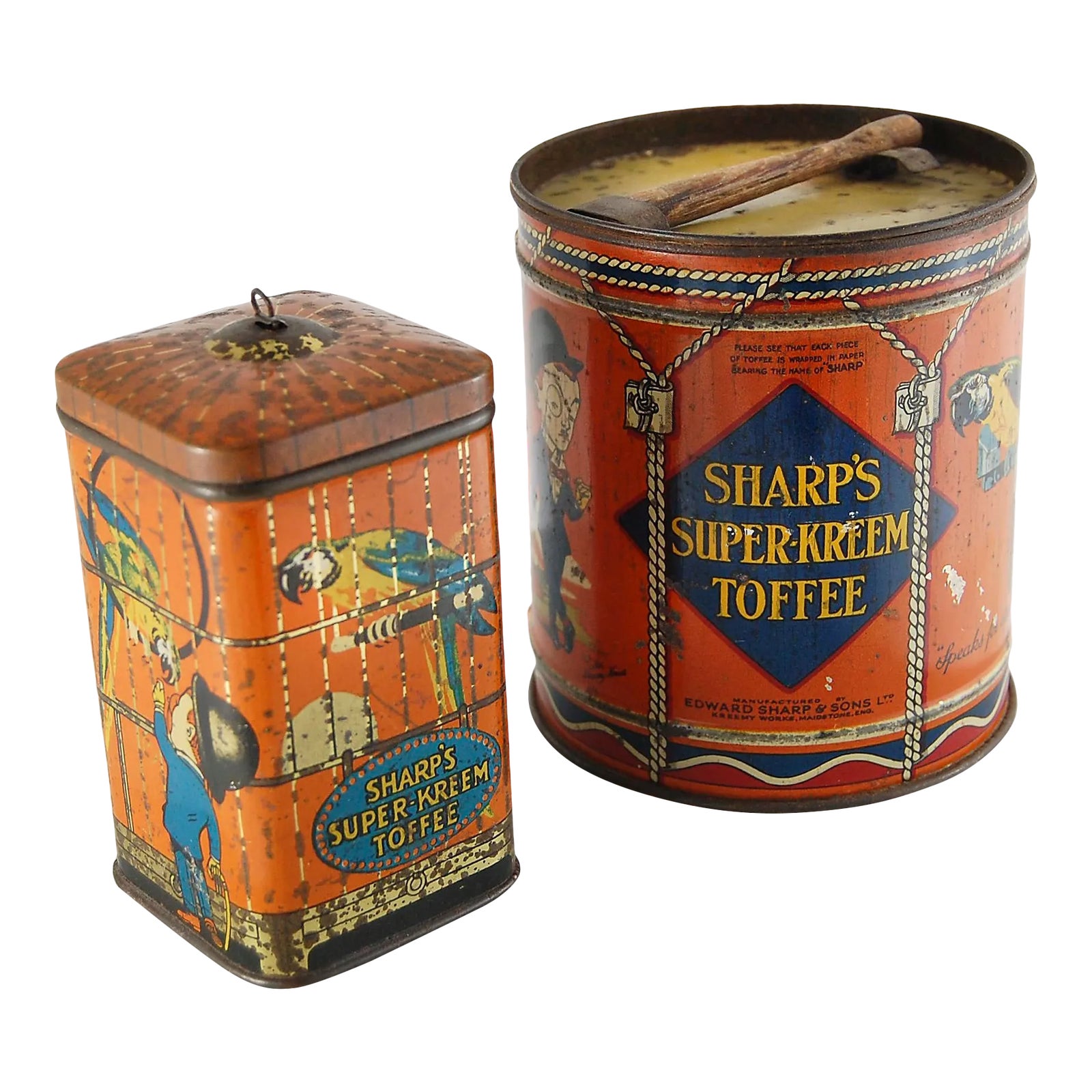 Sharp's Super-Kreem Toffee Tins - a Pair | Chairish