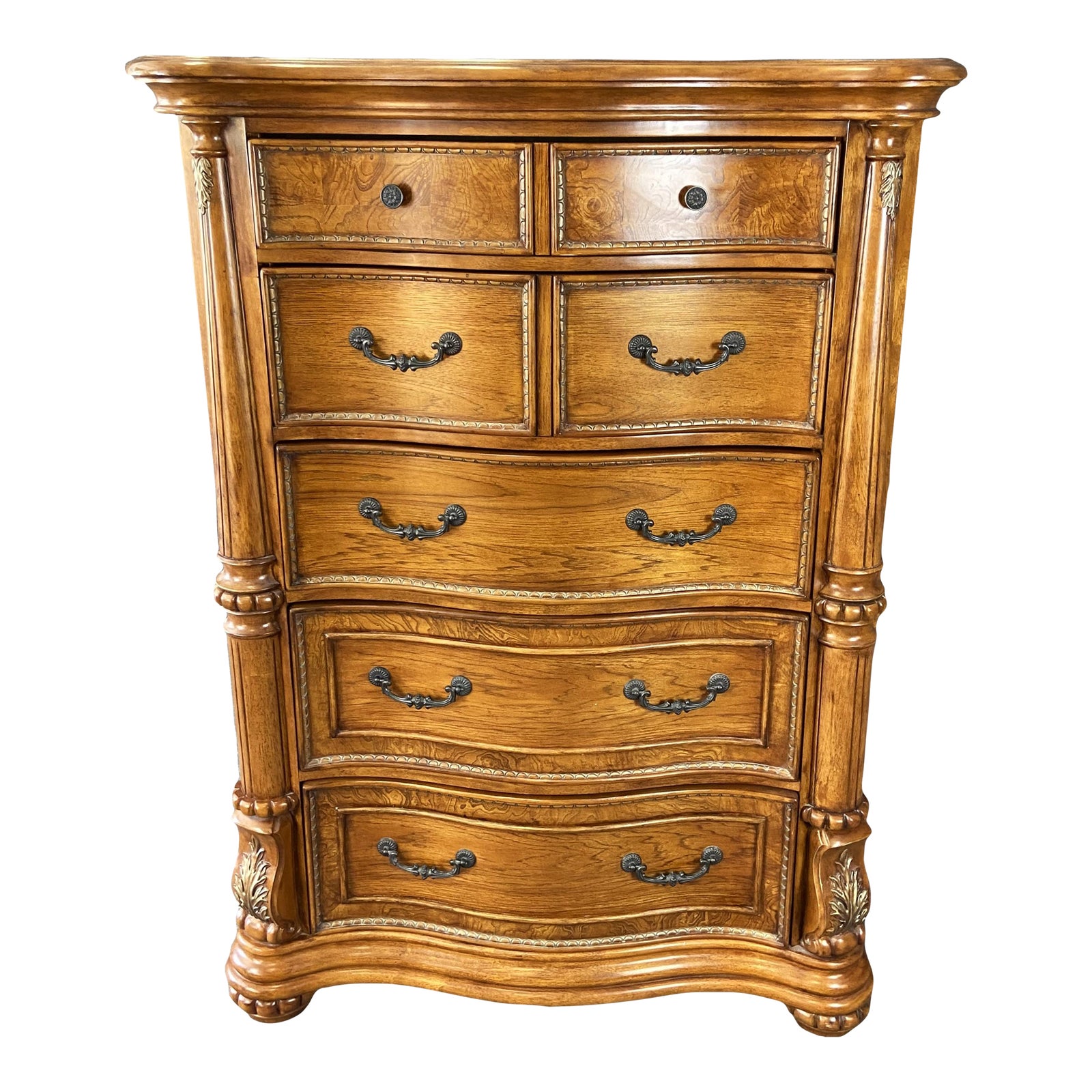 Burl Walnut Chest of Drawers | Chairish