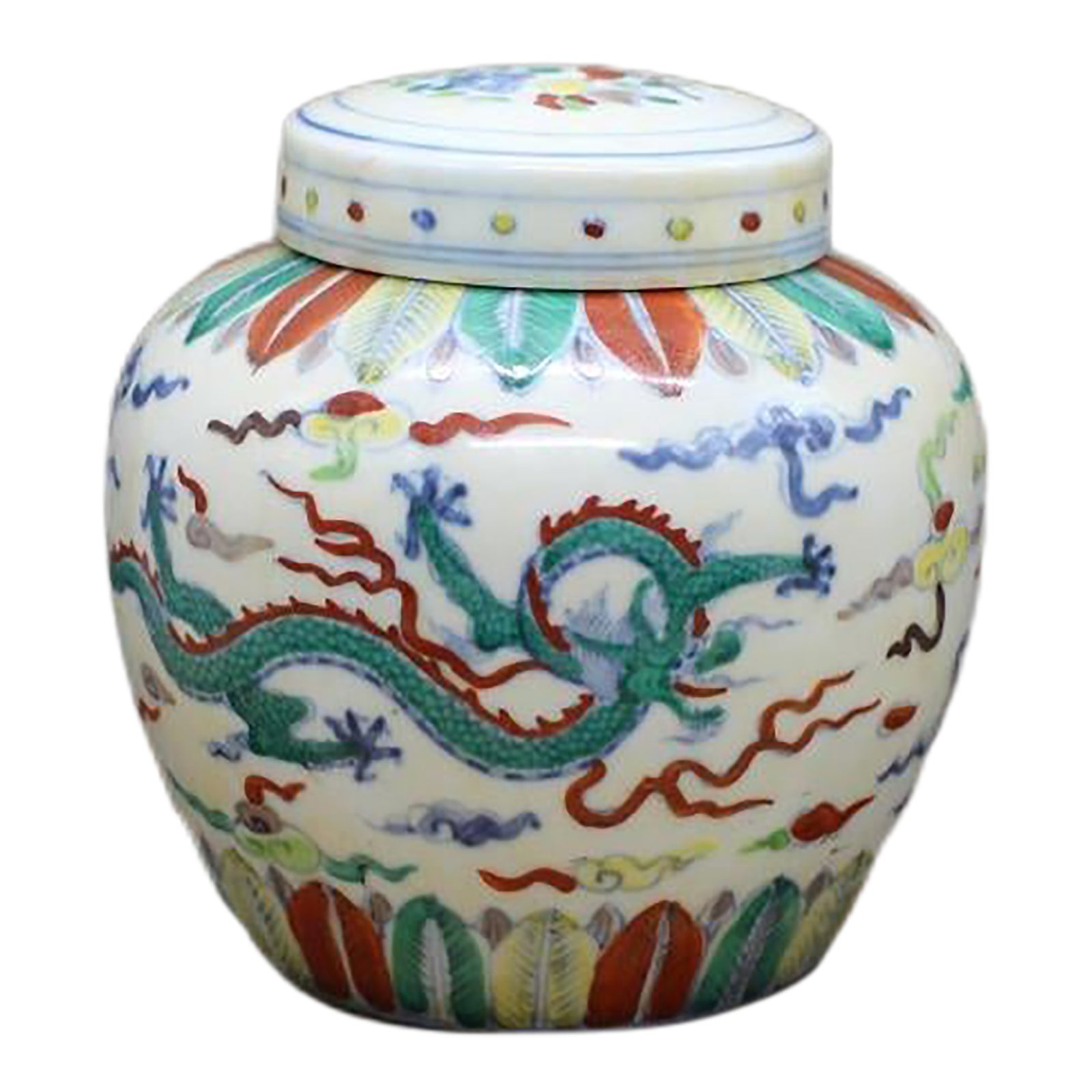 Early 20th Century Chinese Ceramic Tea Jar China Blue and White Doucai ...