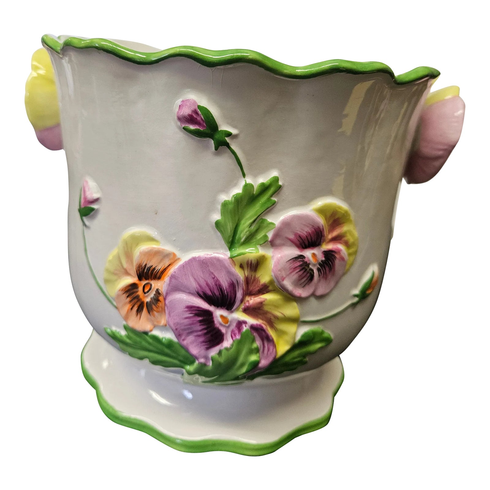 Charming Vintage Italian Pottery Cachepot | Chairish