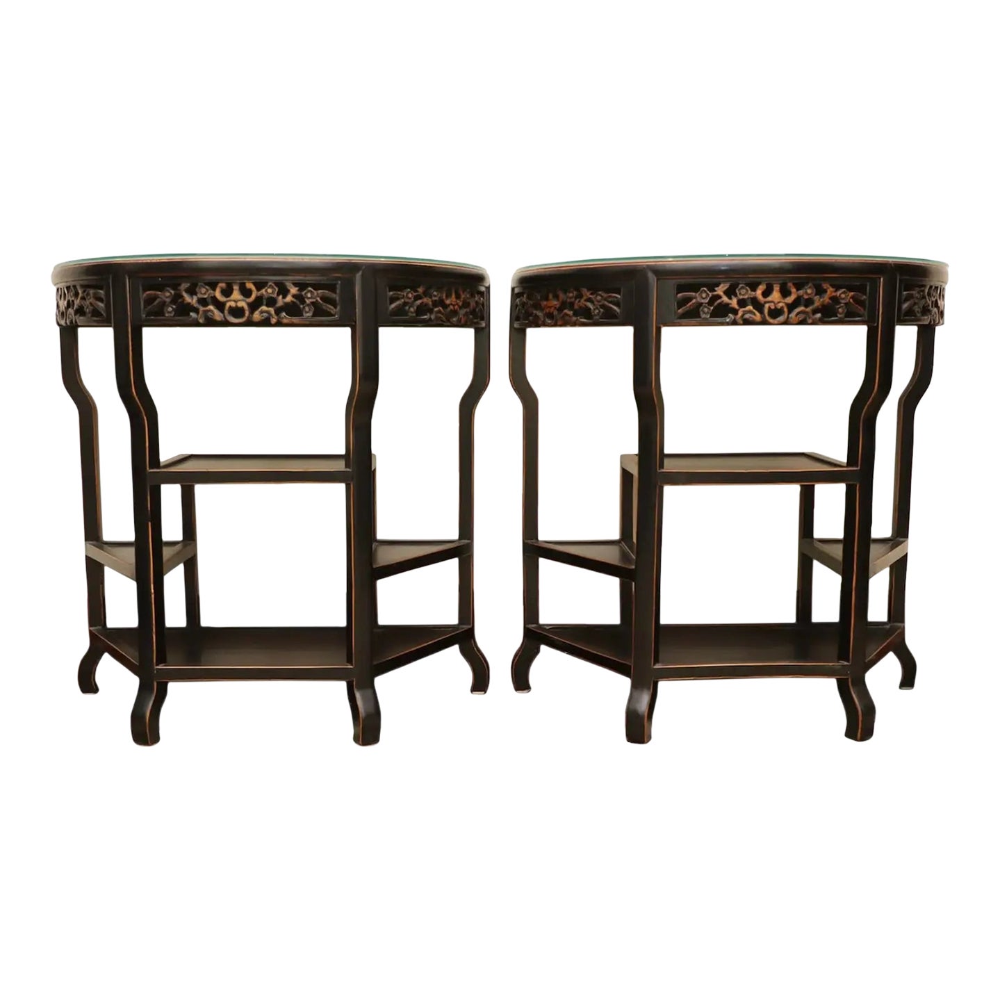 1990s Round Table or Two Demilune Tables - Set of 2 | Chairish