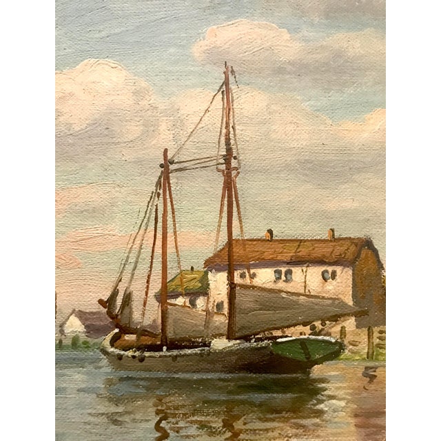 Historical New England Plein Air Harbour Oil Paintings Signed T. Bailey ...