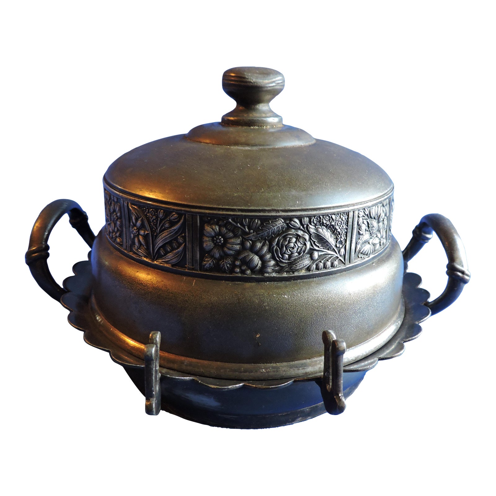 Circa 1940's Pairpoint Quadruple Plated Silver Butter Dish With ...