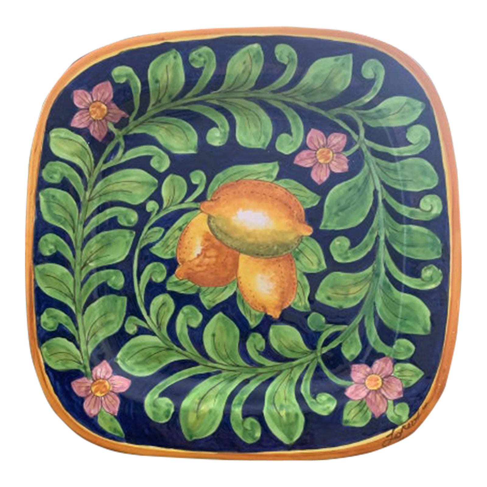 Vintage Italian Hand Painted Ceramic Platter by Ceramiche Giacomini ...