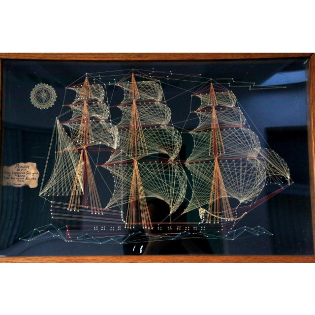 1970's Large Clipper Ship String Art Piece | Chairish