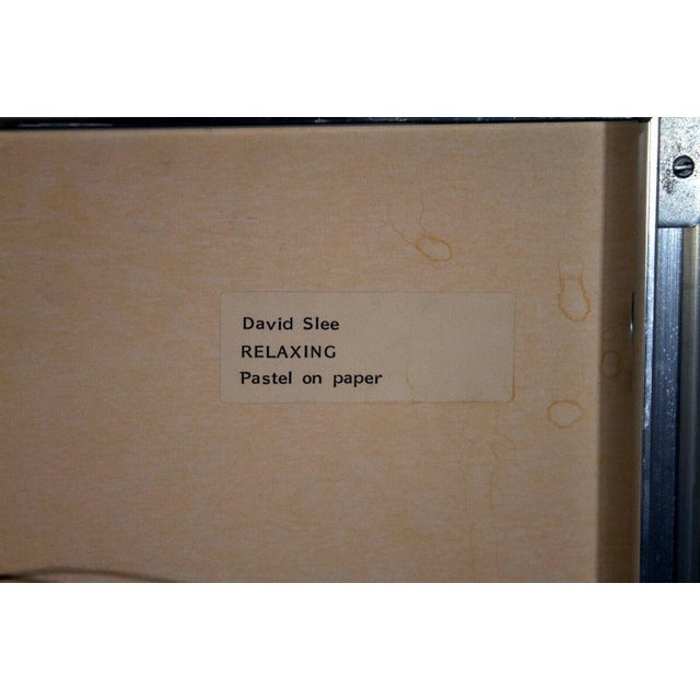 1970s Relaxing Signed Modern Abstract Female Nude Pastel on Paper ...