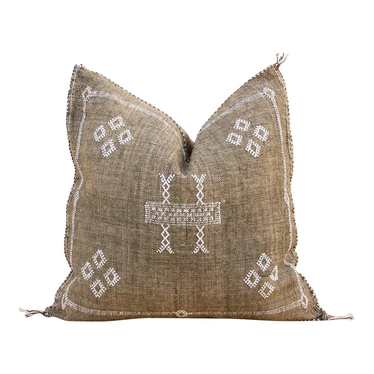 Cedar Moroccan Silk Rug Pillow | Chairish